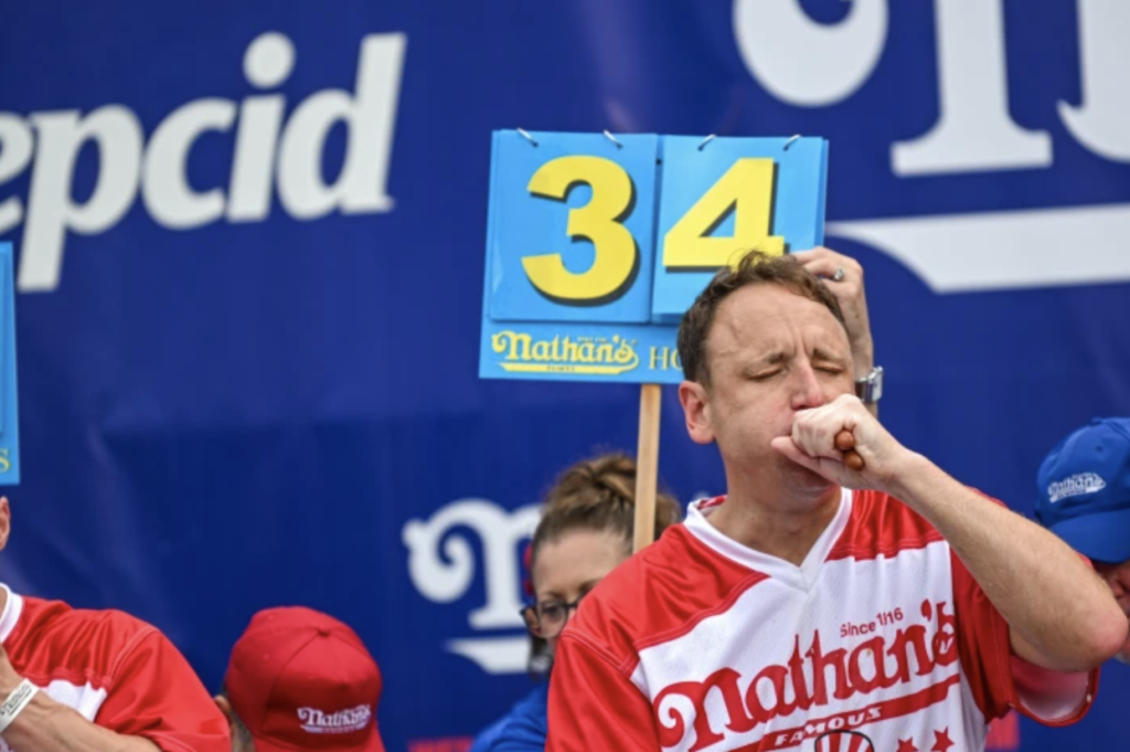 16-time champion Joey Chestnut banned from Nathan's Hot Dog Eating ...