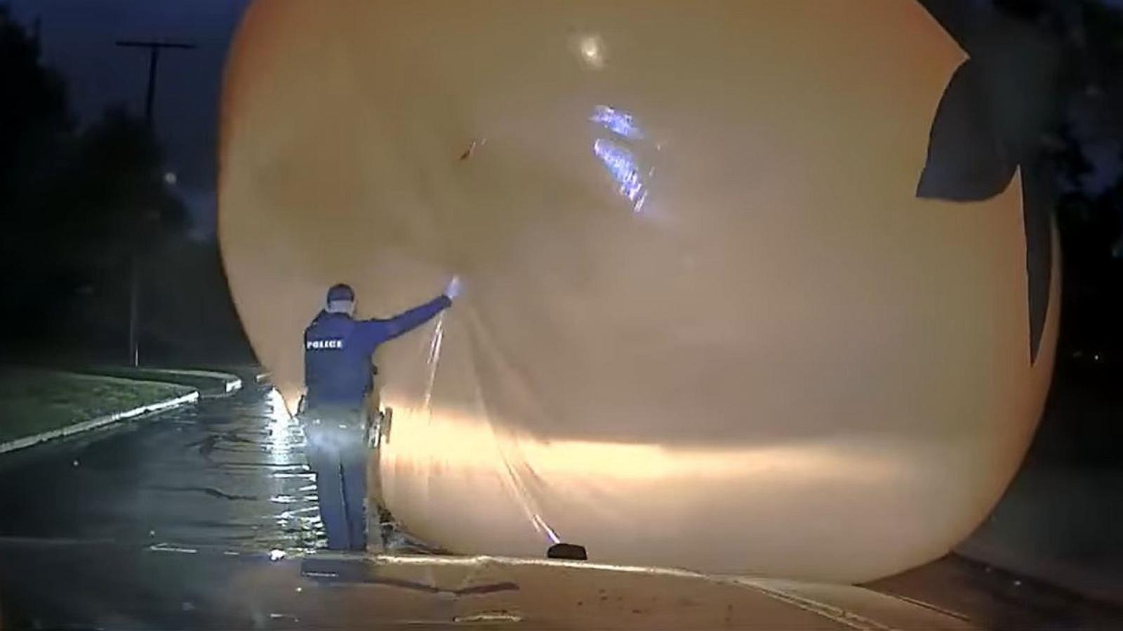 Watch: Giant inflatable pumpkin rolls over Ohio officer in windy ...
