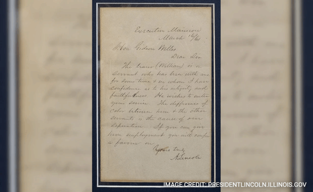 Abraham Lincoln’s ob Reference For Black Valet Goes On Display